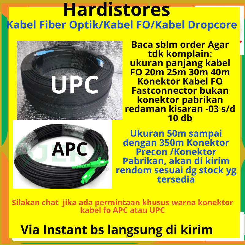Jual Kabel Fiber Optic Dropcore Kabel FO F 1 Core 3 Sling 35m 45m 50m ...