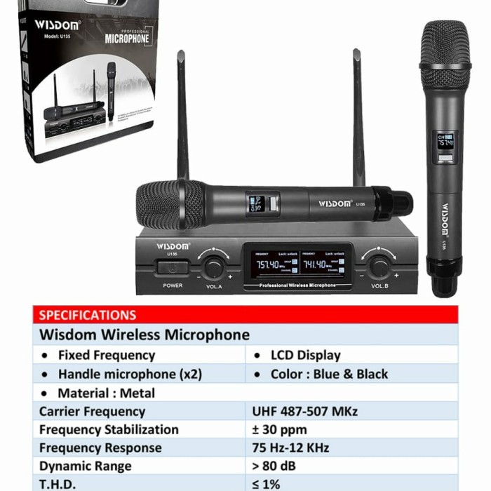 Jual Microphone Wireless Wisdom U 135 Original Mic Wireless Wisdom U135 ...