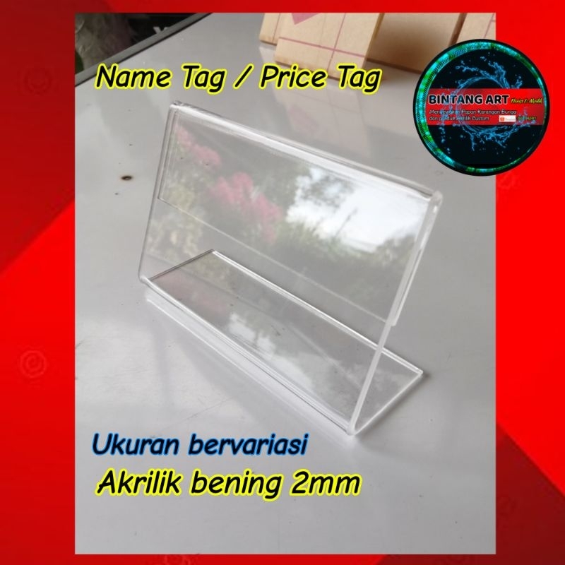 Jual Name Tag akrilik | Price Tag akrilik ukuran variasi | stand Foto ...