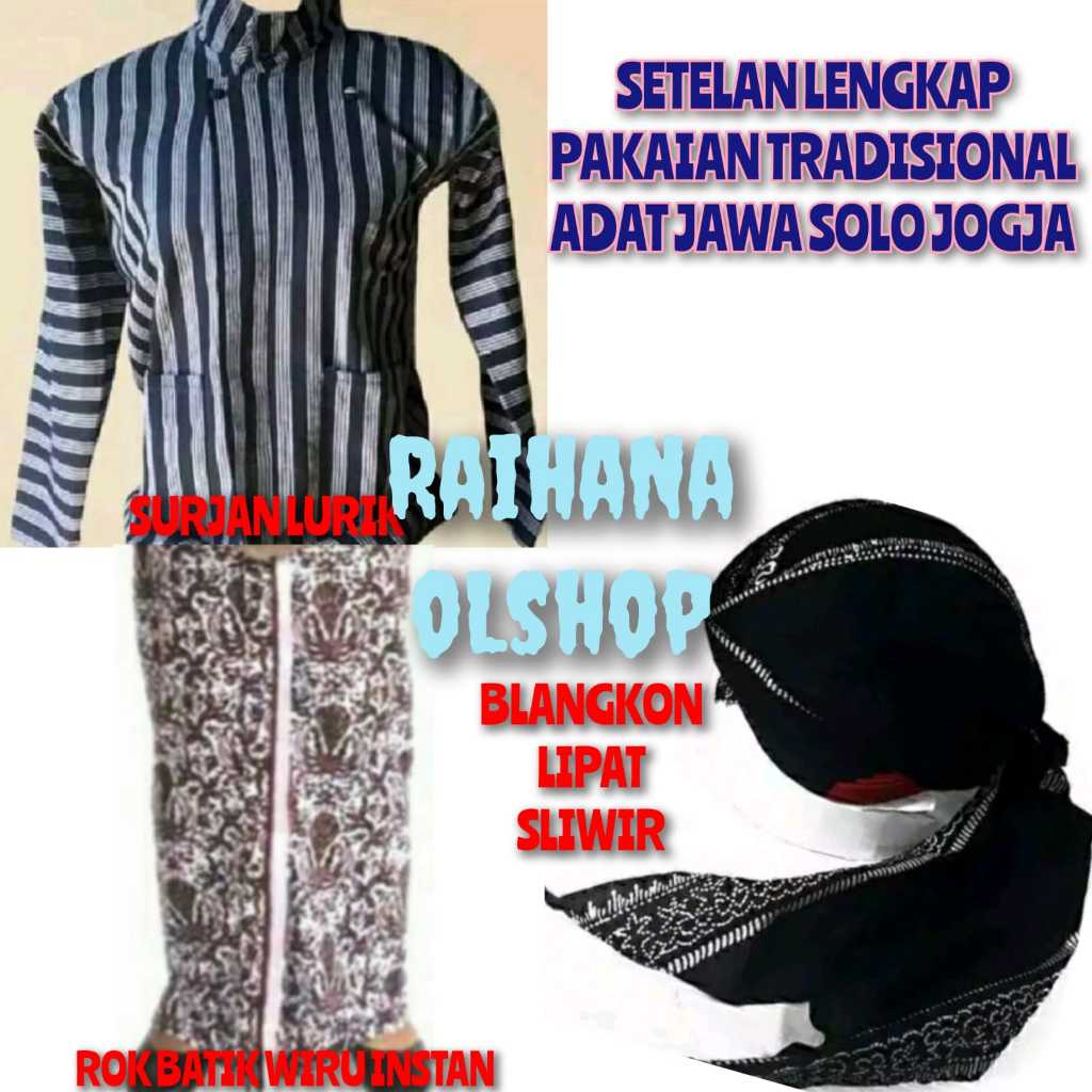 Jual SEPAKET BAJU ADAT JAWA PRIA | SURJAN LURIK ABU HITAM + BLANGKON LIPAT SLIWIR + ROK BATIK ...