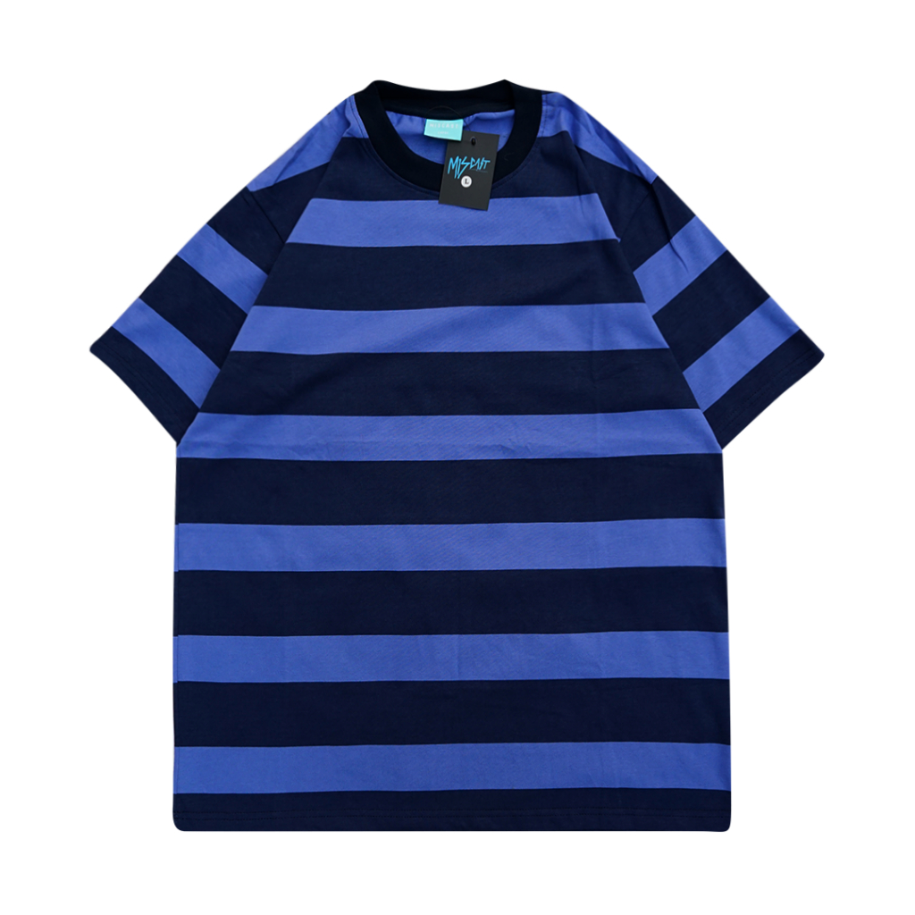 Jual Miscast - Kaos Stripe Vintage - Alena - Tosca Blue | Shopee Indonesia
