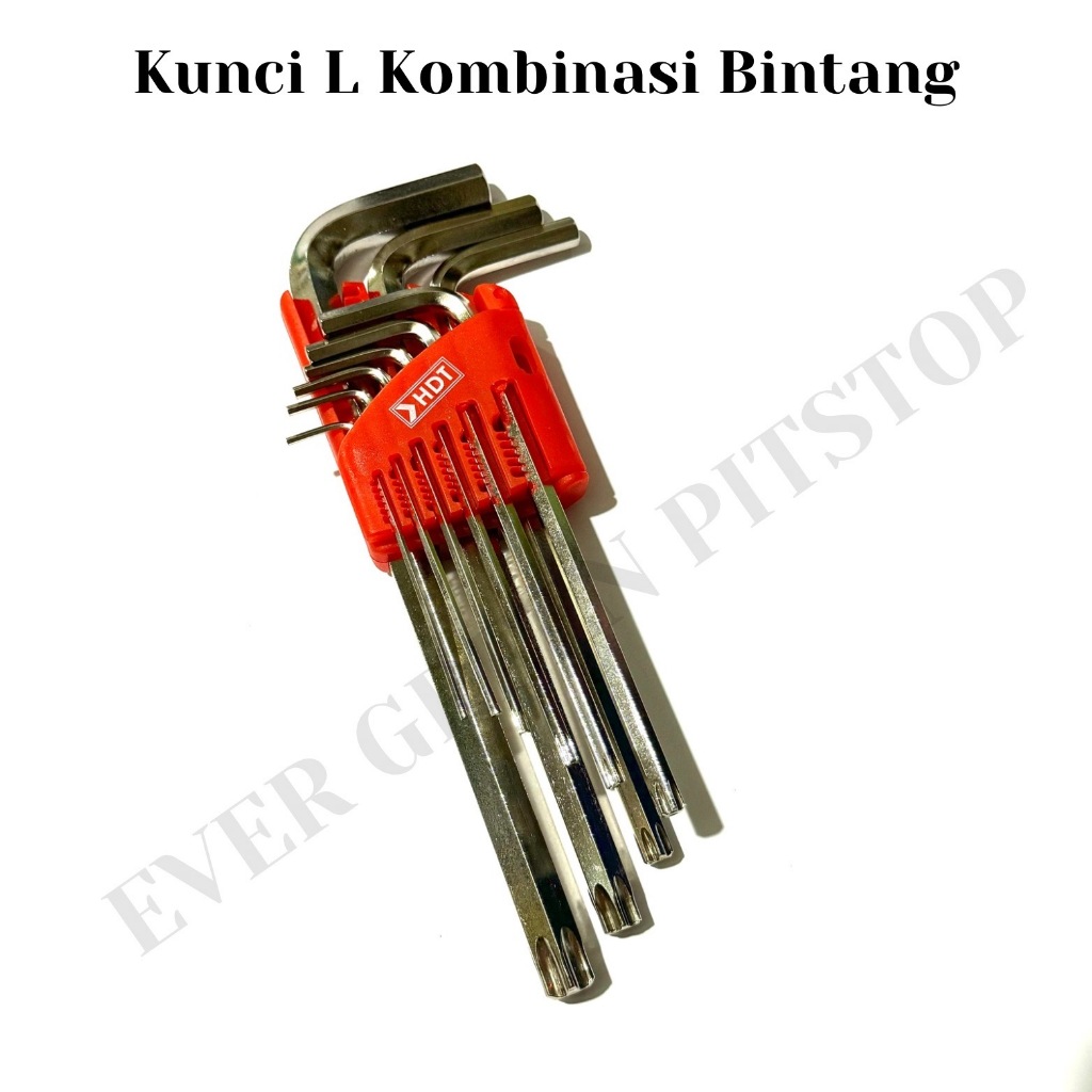 Jual Kunci L Kombinasi Bintang 9 pcs Bintang Berlubang Panjang Pendek ...