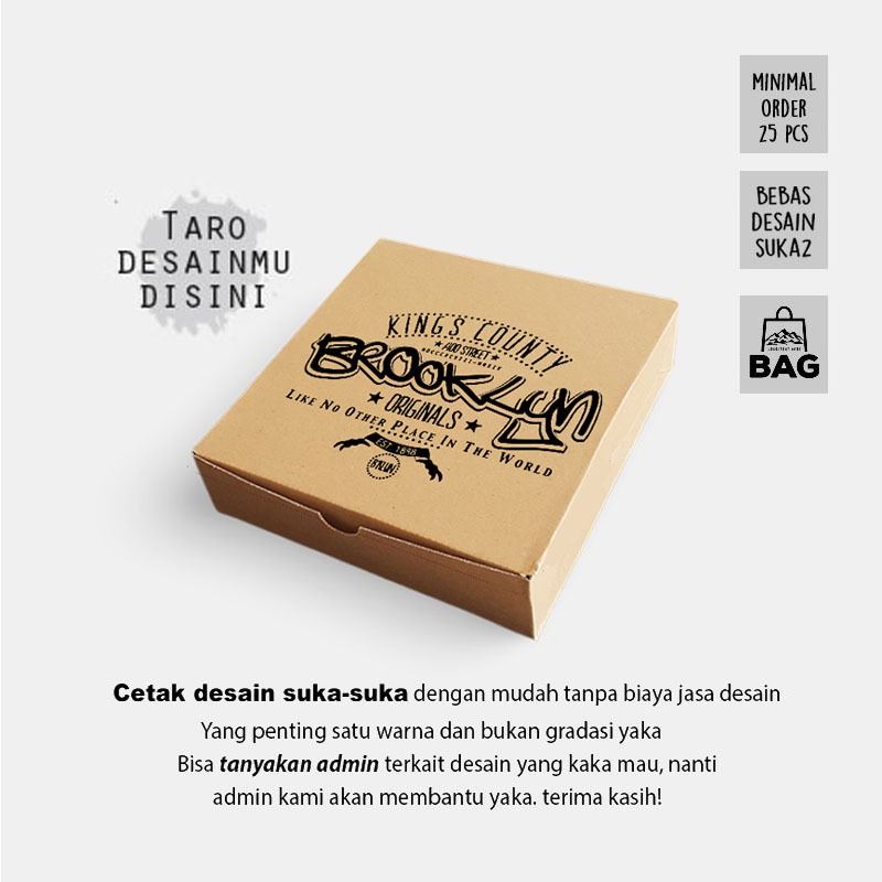 Jual (+SABLON) Kardus Custom Bebas Desain Uk. 20x20x5 CM Murah / Kardus ...