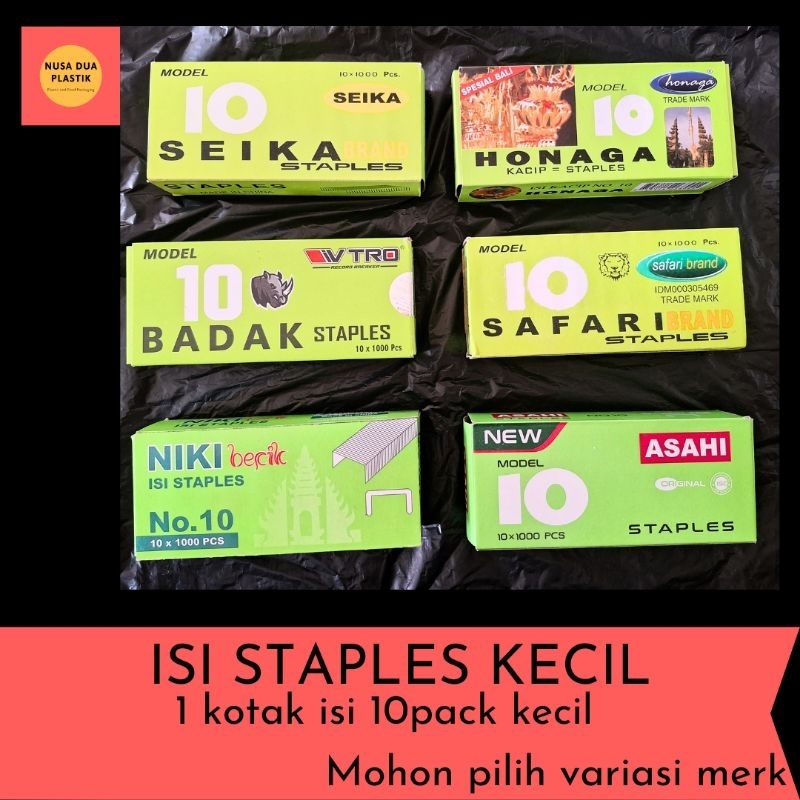 Jual ISI STAPLES STAPLES NO 10 KECIL SAFARI HONAGA ASAHI NIKI BECIK ...