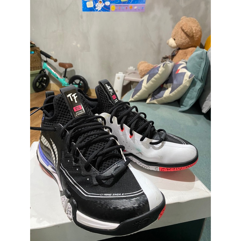 Jual New Sepatu Badminton Lining Saga 2 / II Pro AYAT003 Black White ...