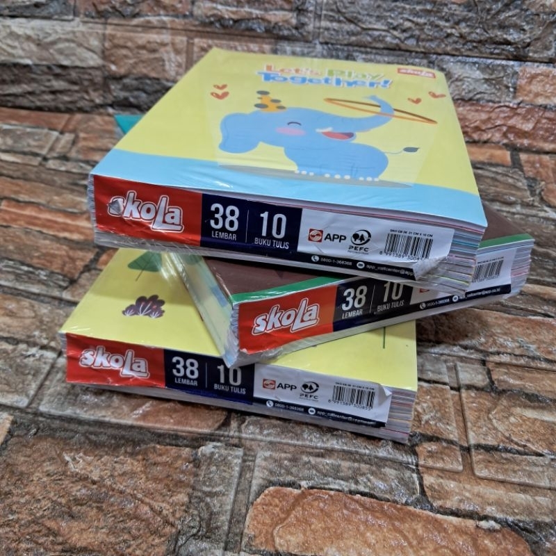 Jual buku tulis skola 38 lembar [ 1pack isi 10 buku ] 2cm x 16cm ...