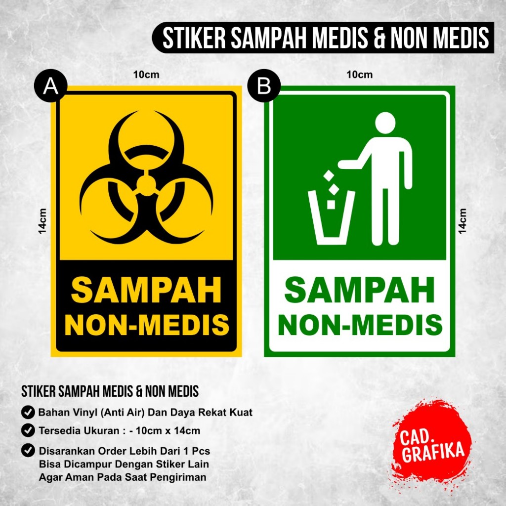Jual Stiker Sticker Sampah Medis dan Stiker Sticker Sampah Non Medis ...