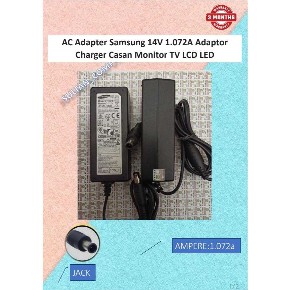 Jual AC Adapter Samsung 14V 1.072A Adaptor Charger Casan Monitor TV LCD ...