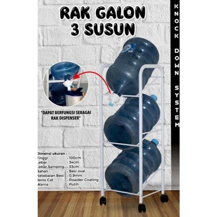 Jual Rak Galon Susun 3 Rak Penyimpanan Galon/Rak Galon Susun 3 Premium ...