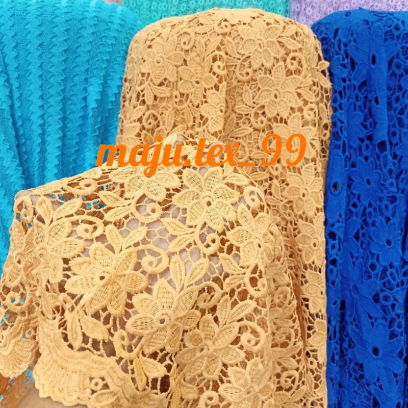 Jual Kain Brokat Prada(Brokat Okki)/0,5 Meter/Lengkap Warna. | Shopee ...