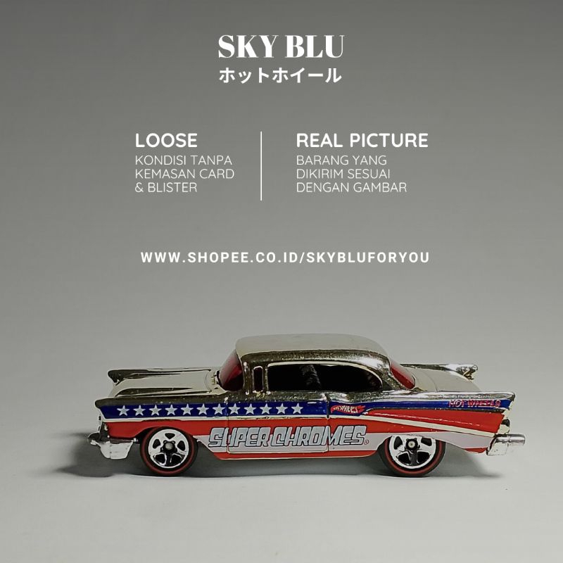 Jual HOT WHEELS 57 CHEVY BEL AIR SUPER CHROME LOOSE | Shopee Indonesia