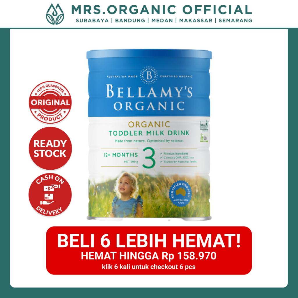 Jual Susu Formula Bellamys Step 3 Formula Organic 12 bulan sampai 3 ...