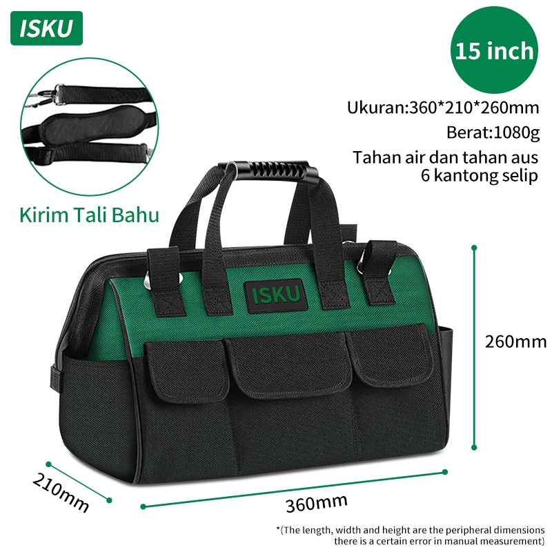 Jual ISKU Tool Bag 13-17 Inch Tas Alat Kain Oxford Tebal Toolbag ...
