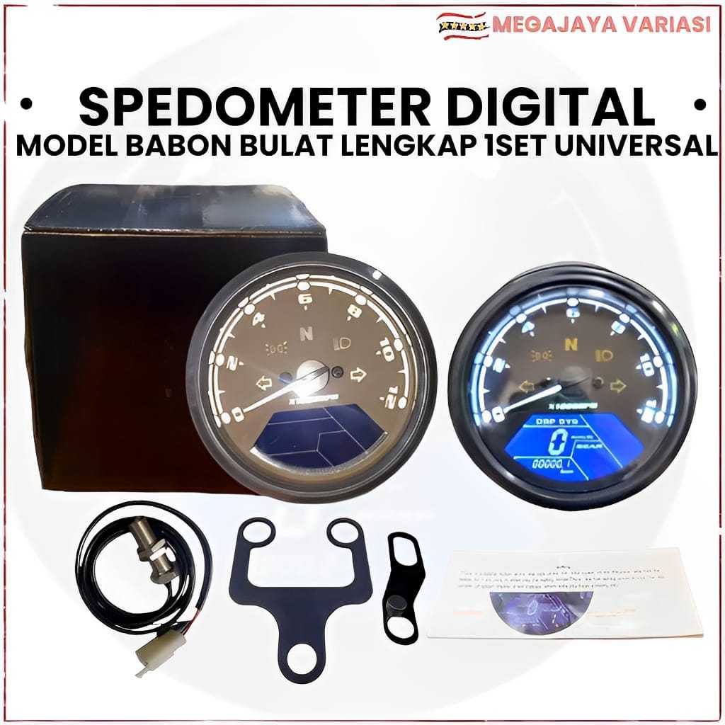 Jual Speedometer digital babon plus breket Spidometer bulat babon ...