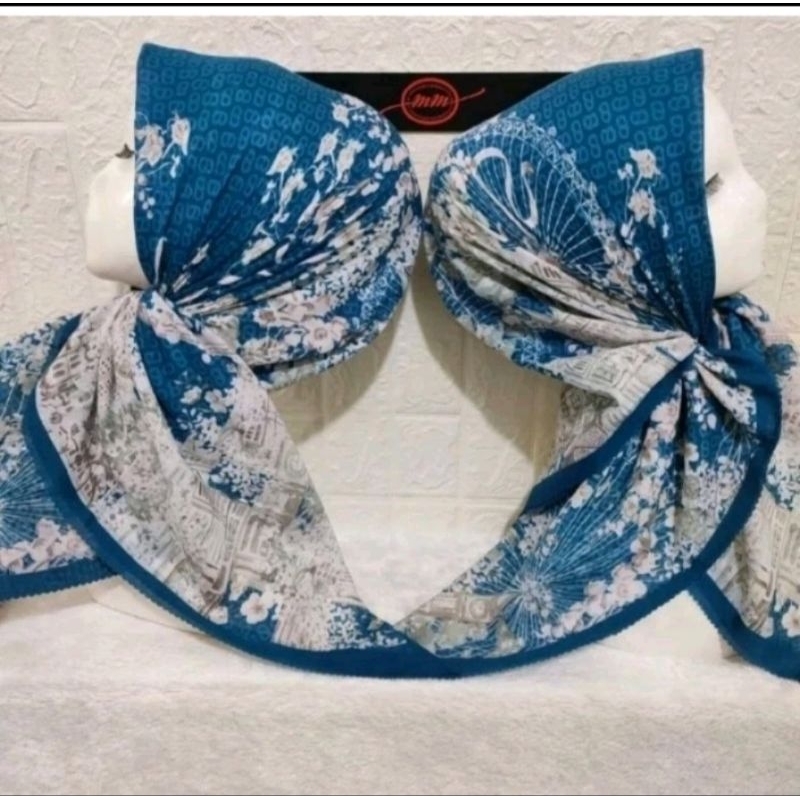 Jual HIJAB SEGI EMPAT MOTIF 88 WARNA BIRU KERUDUNG VOAL PREMIUM ...