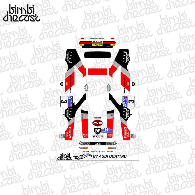 Jual Decal Hotwheels 87 Audi Quattro Lombard Rally | Shopee Indonesia