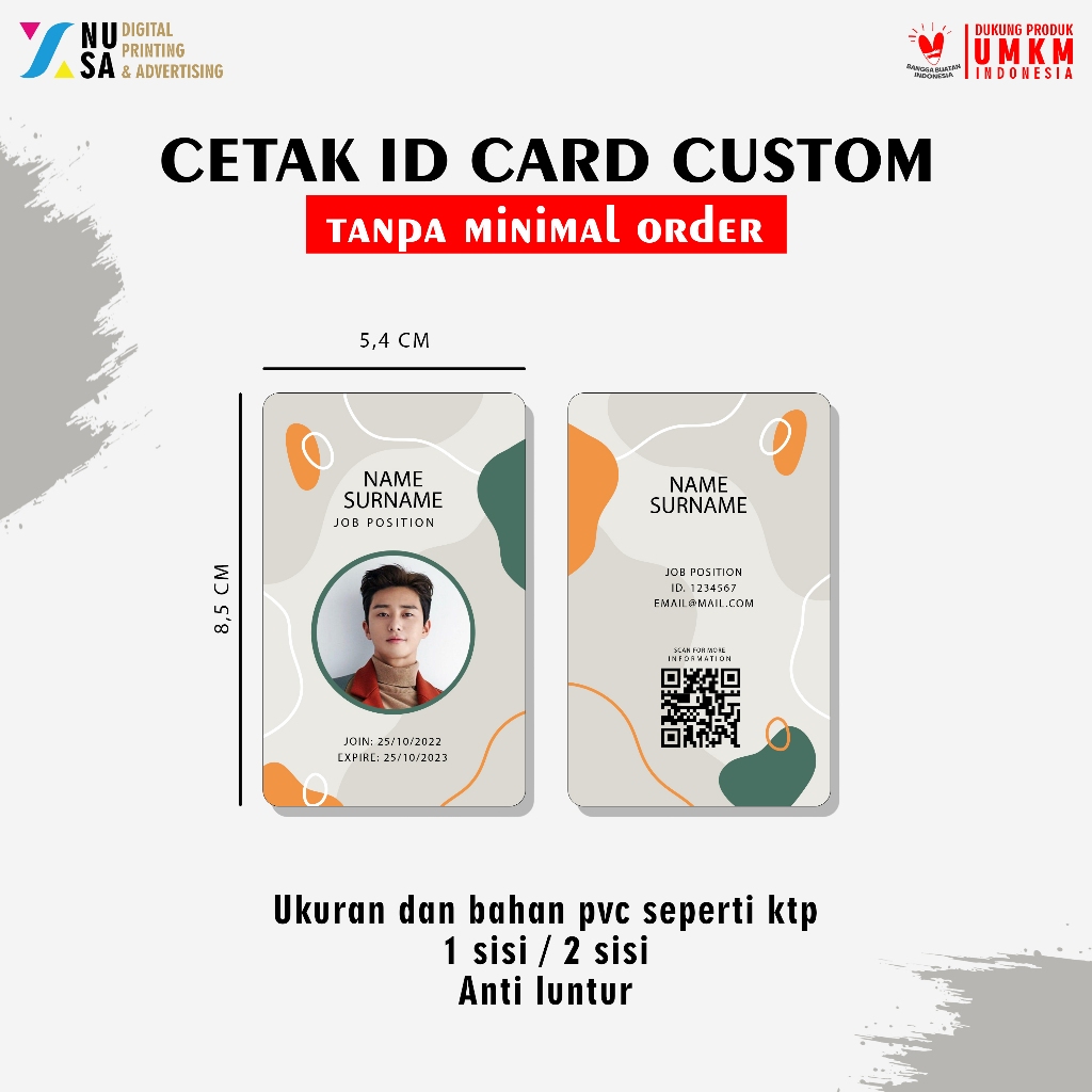 Jual Cetak ID Card Custom [Terima Cetak Satuan] | Shopee Indonesia