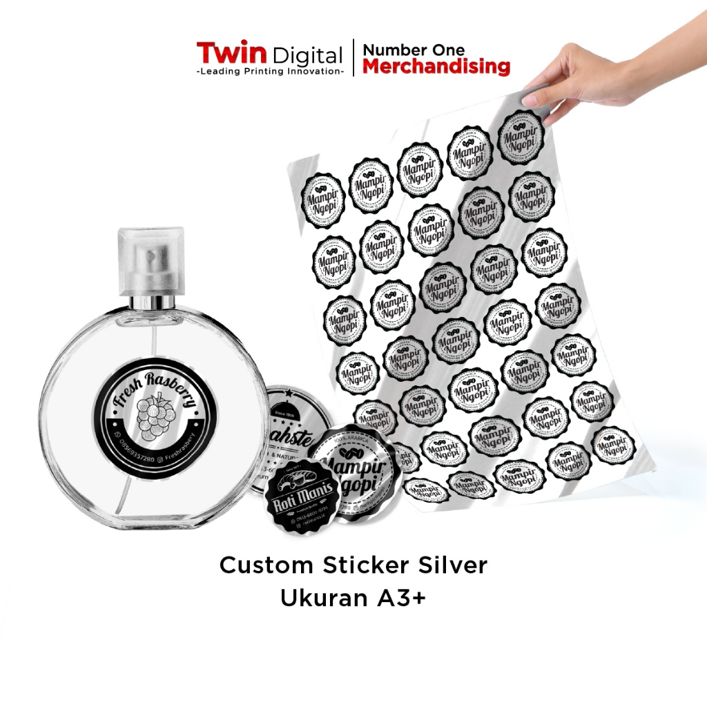 Jual Twindigital Custom Sticker Silver / Print Stiker / Cetak Label ...
