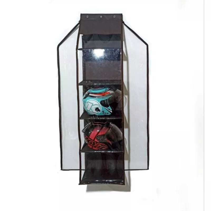Jual Rak Helm 4 tingkat alas pakai triplek kokoh plastik tebal muat 4 ...