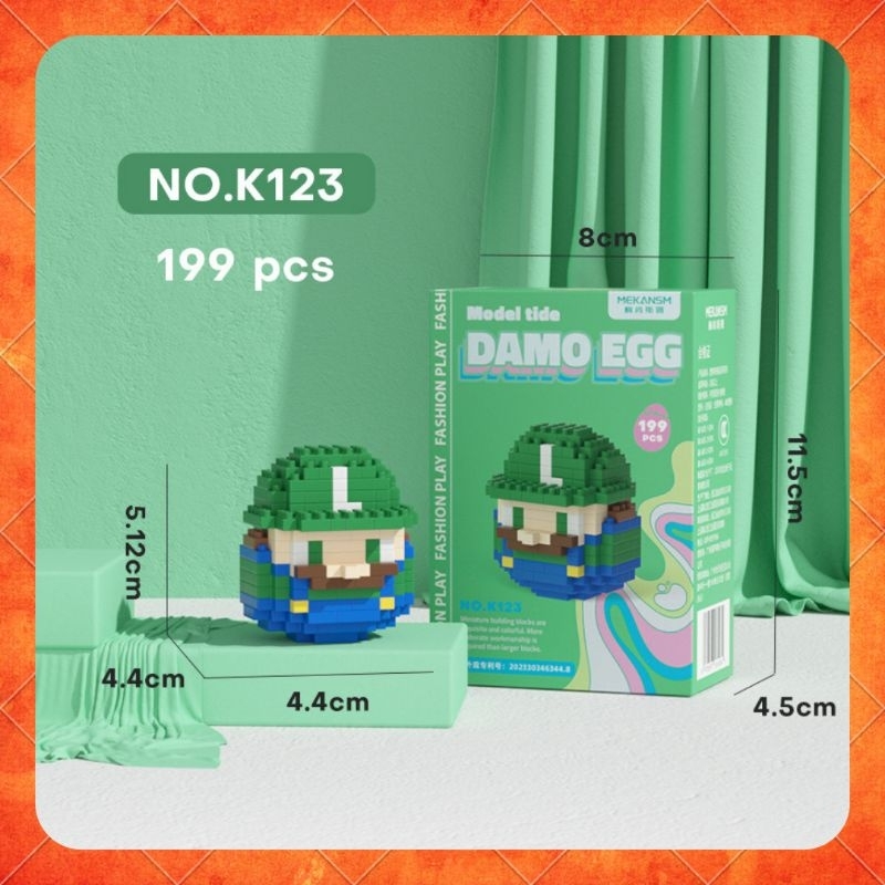 Jual [070]DIY Bricks Mini Toys Model Kartun Mario Green Building Blok ...