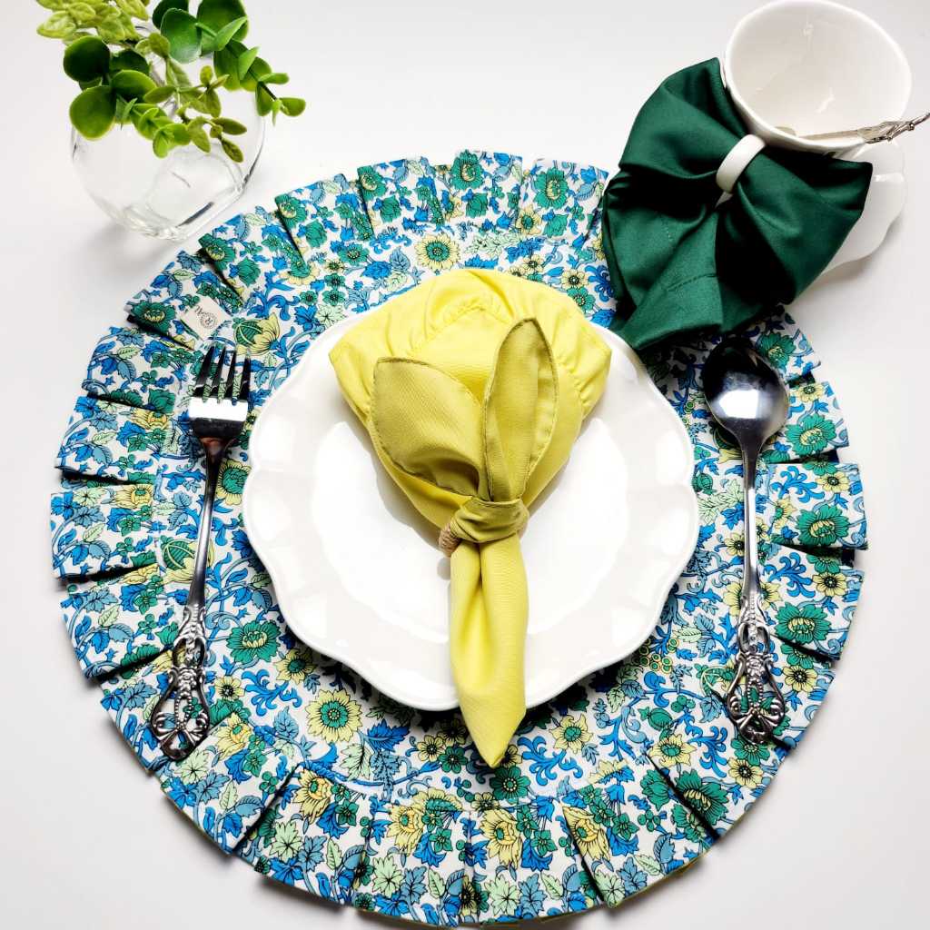 Jual Raunaset Alas Piring Bahan Kain, Motif Bunga Matahari, Warna ...