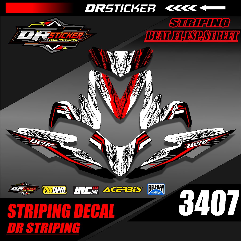 Jual 3407 Decal Costum Honda Beat Fi,Esp/Street 2016-2019 Fullbody ...