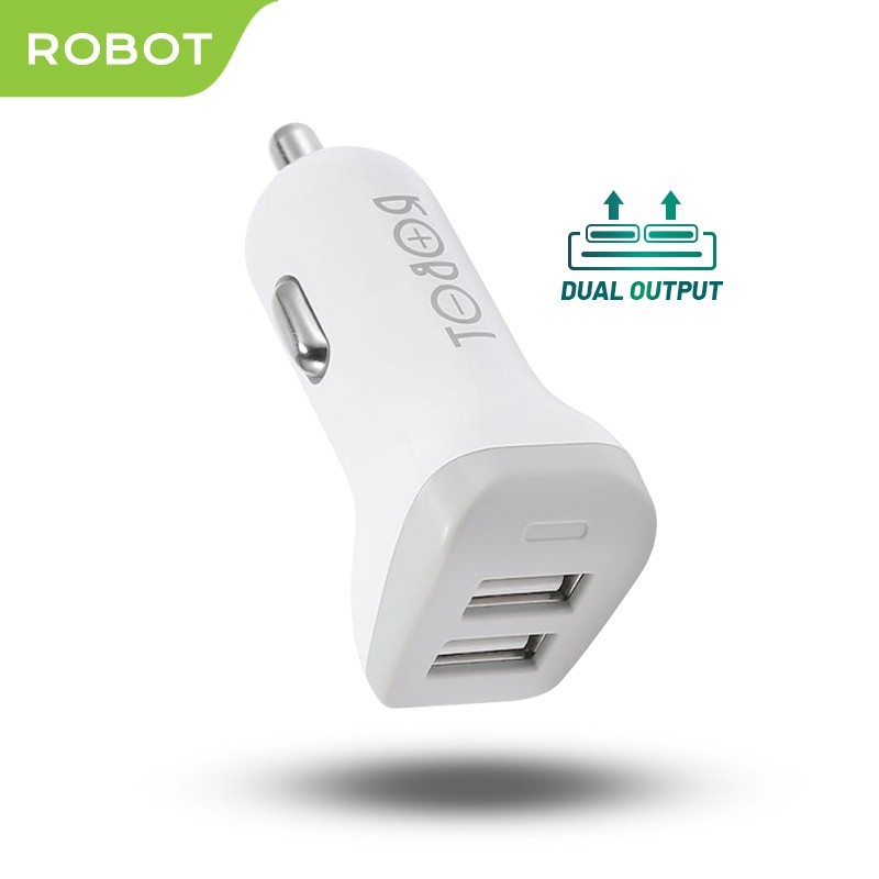 Jual ROBOT FAST CHARGER CAR CHARGER LED INDICATOR 2.4A RT-C06 | Shopee ...