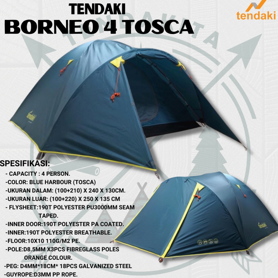 Jual TENDA CAMPING TENDA TENDAKI BORNEO 4 TENDAKI BORNEO 4 DOUBLE LAYER ...