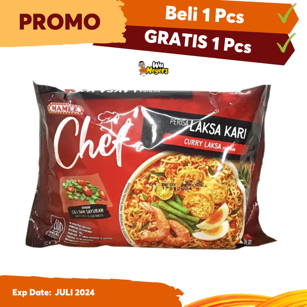 Jual PROMO BUY 1 GET 1 Mamee Chef Noodle Curry Laksa Mie Instan Mamee ...