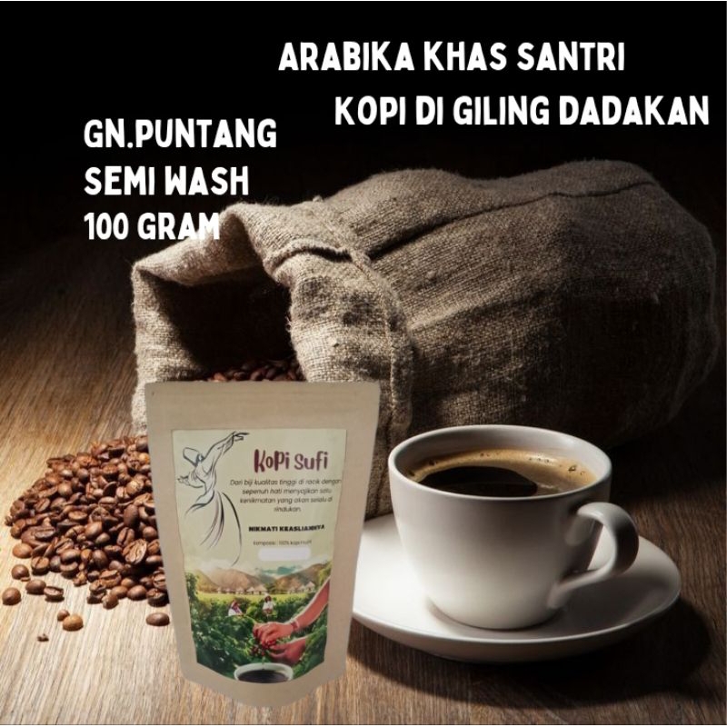 Jual kopi bubuk Arabika Puntang semi wash 100 gram kopi khas santri ...