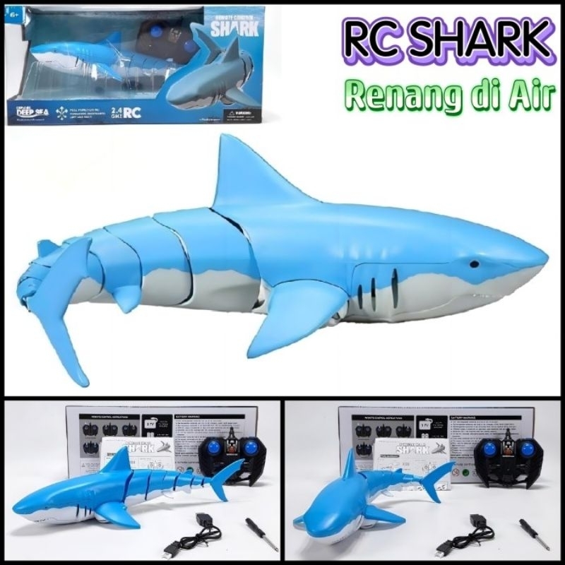 Jual RC Shark Remote Control 2.4GHz renang di air Baterai Cas Anak laki ...
