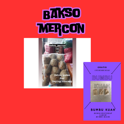 Jual BAKSO MERCON PEDAS BESAR ISI 10 Gratis Bumbu Kuah | Shopee Indonesia