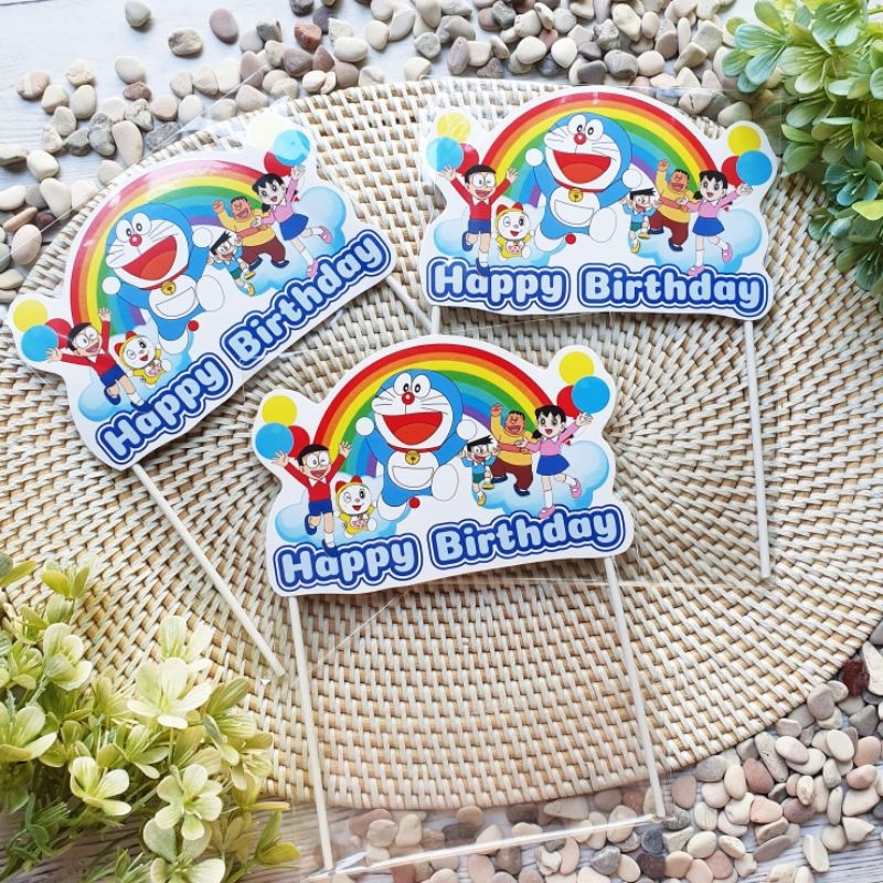 Jual cake topper tunggal hiasan kue ulang tahun karakter doraemon ...