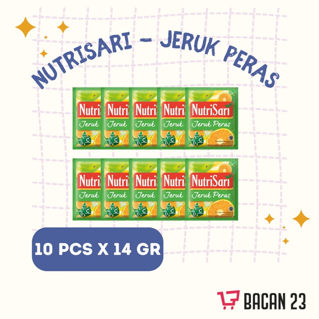 Jual NutriSari Jeruk Peras (10 Sachet x 14 Gr) / Minuman Serbuk Instan ...