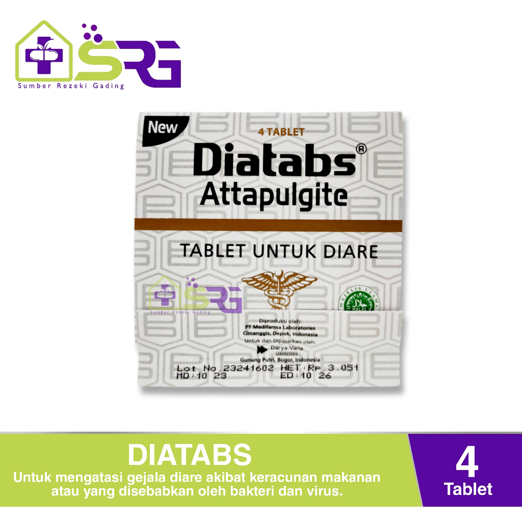 Jual New Diatabs Strip isi 4 Tablet Obat Diare | Shopee Indonesia