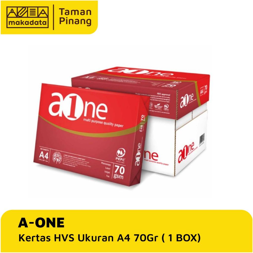 Jual KERTAS HVS / KERTAS FOTOCOPY / KERTAS PRINT A-ONE A4 70 GRAM ( 1 BOX) | Shopee Indonesia