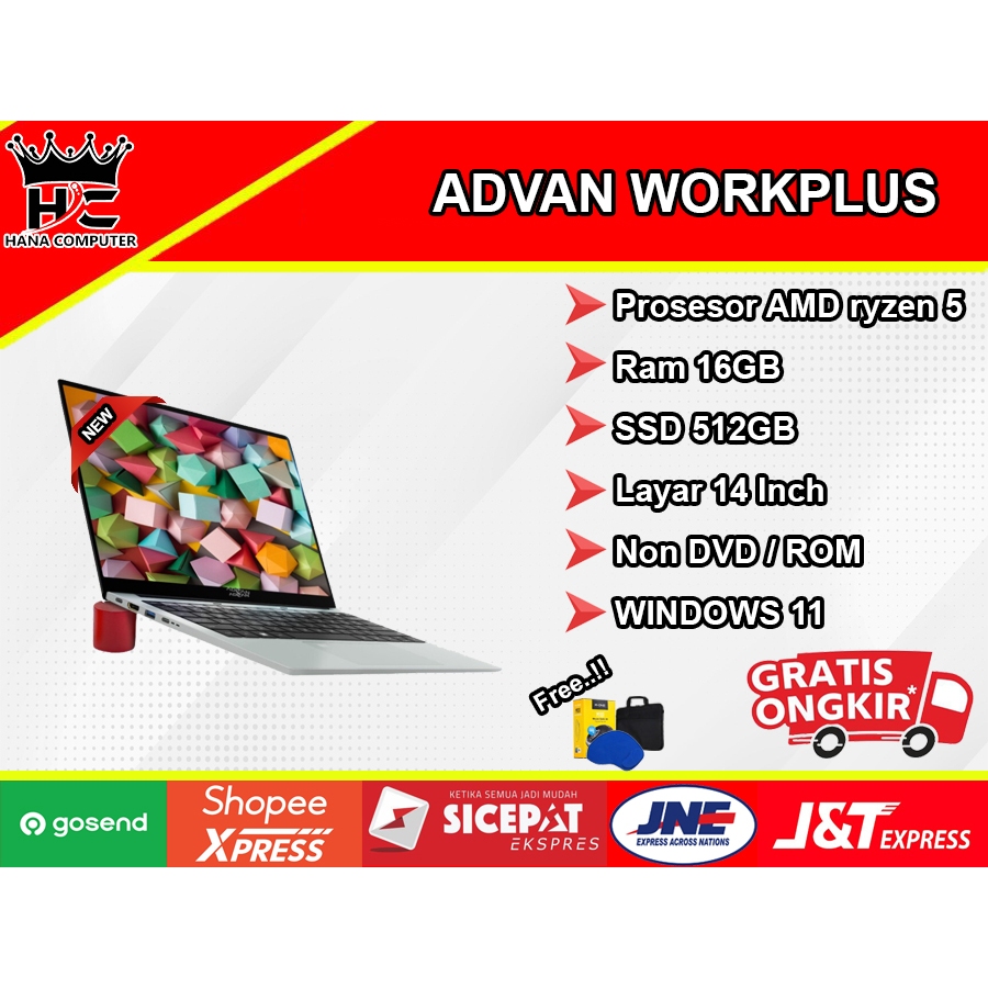 Jual Advan WorkPlus R5 6600H RAM 16GB 512GB W11 14 FHD IPS | Shopee ...