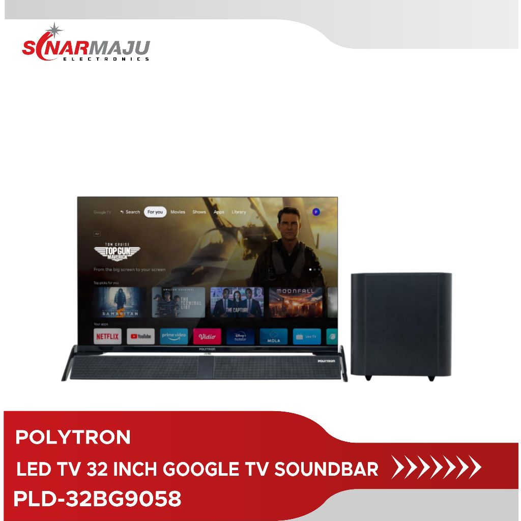 Jual LED TV 32 Inch Polytron HD Ready GOOGLE TV SOUNDBAR PLD-32BG9058 / PLD 32BG9058 | Shopee ...