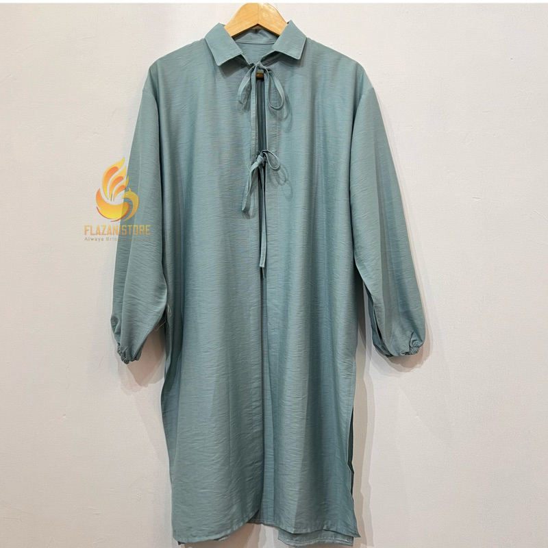 Jual Araya Outer Polo Linen Premium - Outer Tunik Polos Belah Samping ...