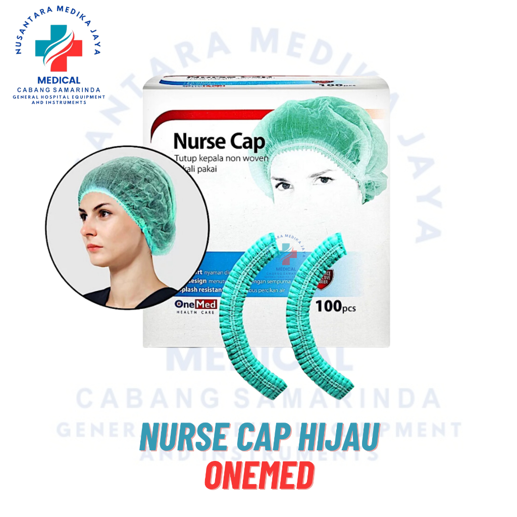 Jual Nurse Cap Topi Perawat Penutup Kepala Warna Non Woven OneMed Box ...