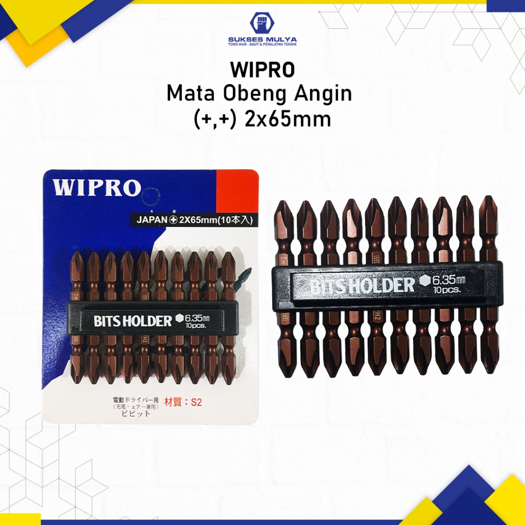 Jual WIPRO Mata Obeng Angin Pendek PH2 x 65 Plus per 1 biji | Shopee ...