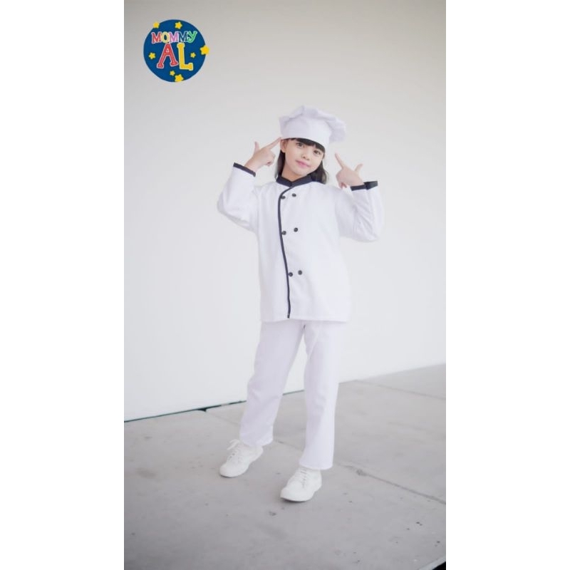 Jual STELAN BAJU SERAGAM PROFESI CHEF DAN KOKI ANAK 5-9 TAHUN/BAJU ...