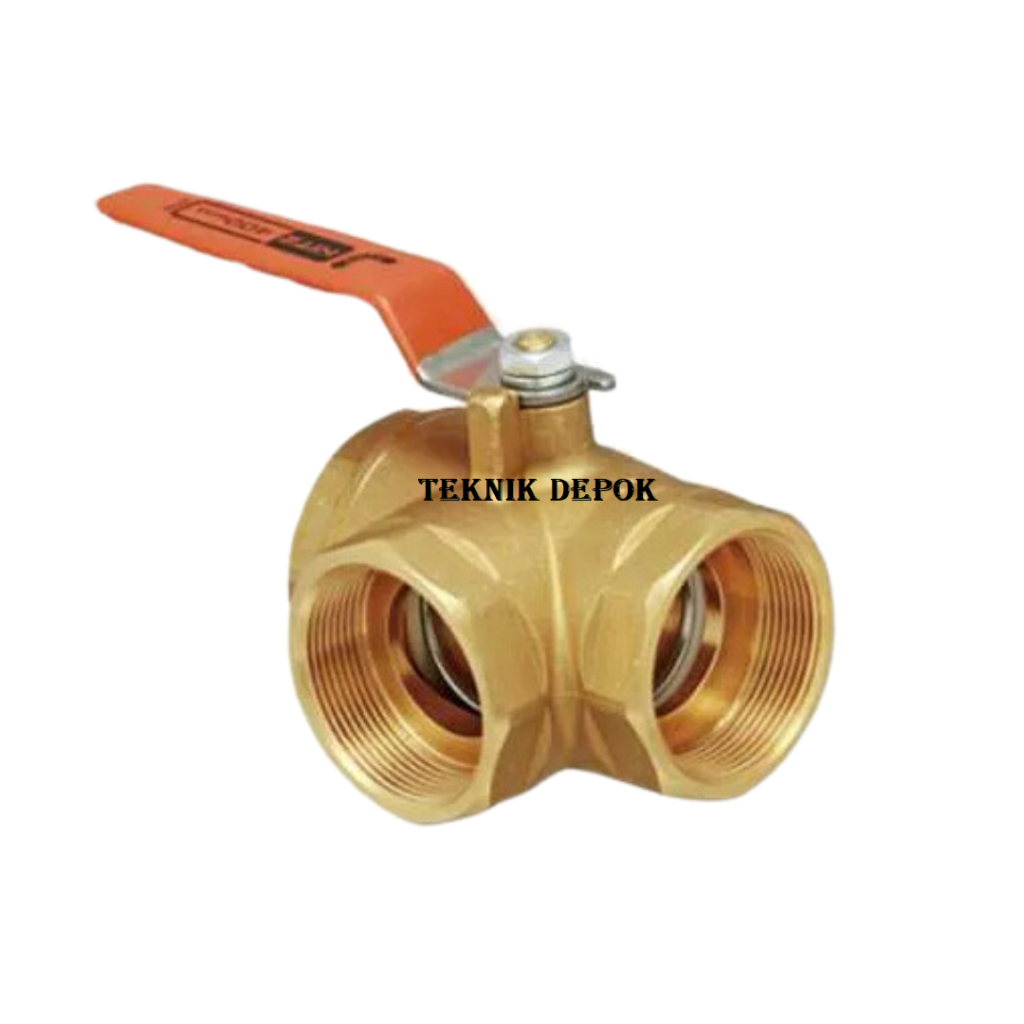 Jual Ballvalve Tree Way 1 Inch Kuningan KITZ ORIGINAL ASLI Kran Sambungan Pipa Air Drat Stop ...