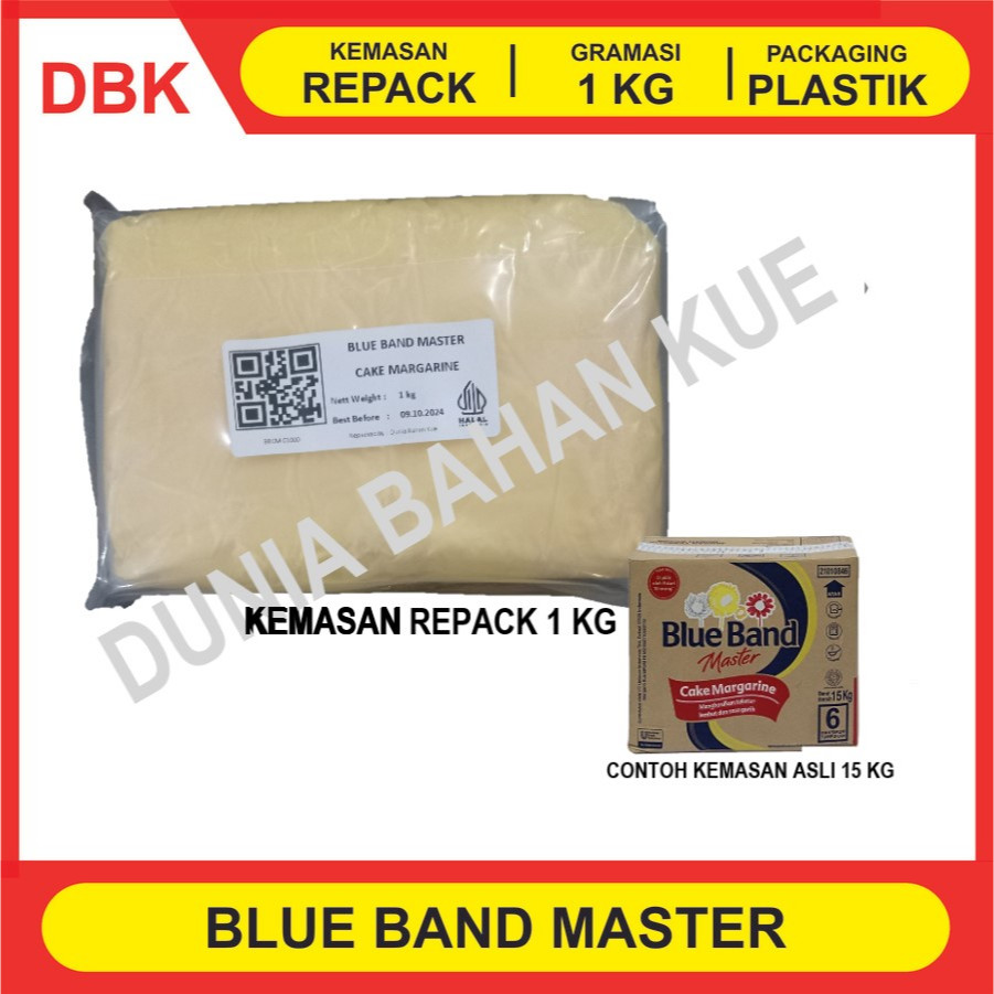 Jual BLUE BAND MASTER CAKE MARGARINE REPACK 1 KG / BLUEBAND MARGARIN ...