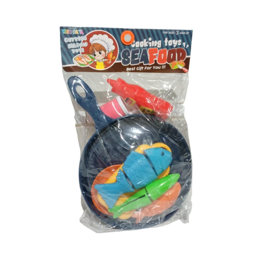 Jual Mainan Masak Masakan Cutting Seafood Ikan Potong YK87 TEFLON ...