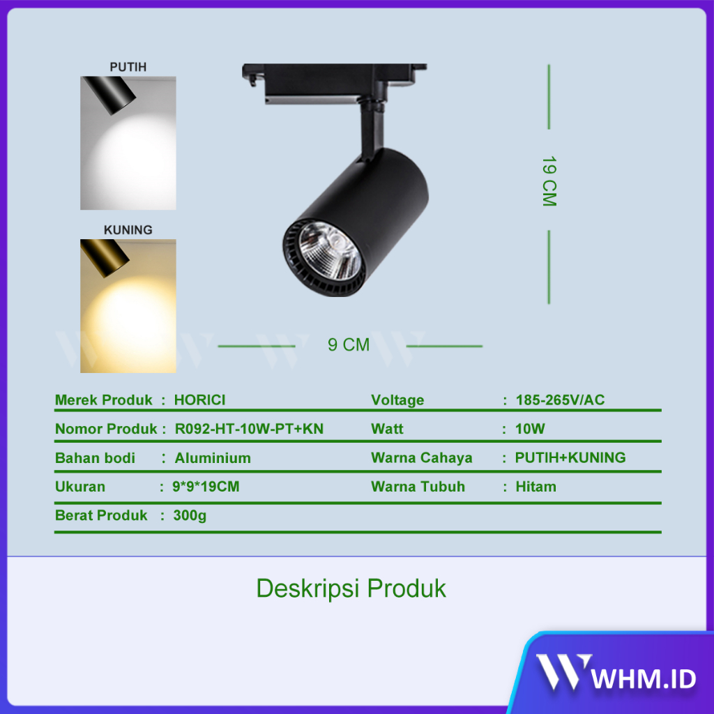 Jual HORICI LAMPU RELL TRACK 3 WARNA LED SOROT LAMPU SOROT TRACKLIGHT ...