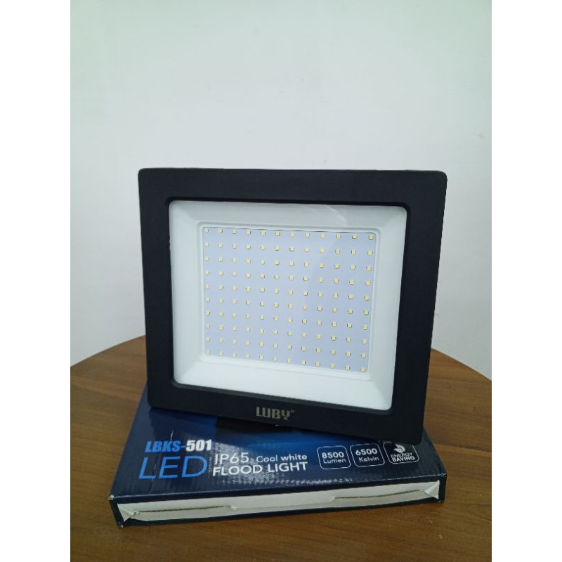Jual Lampu Sorot LED Luby 100W Flood light tembak Outdoor Cahaya Putih | Shopee Indonesia