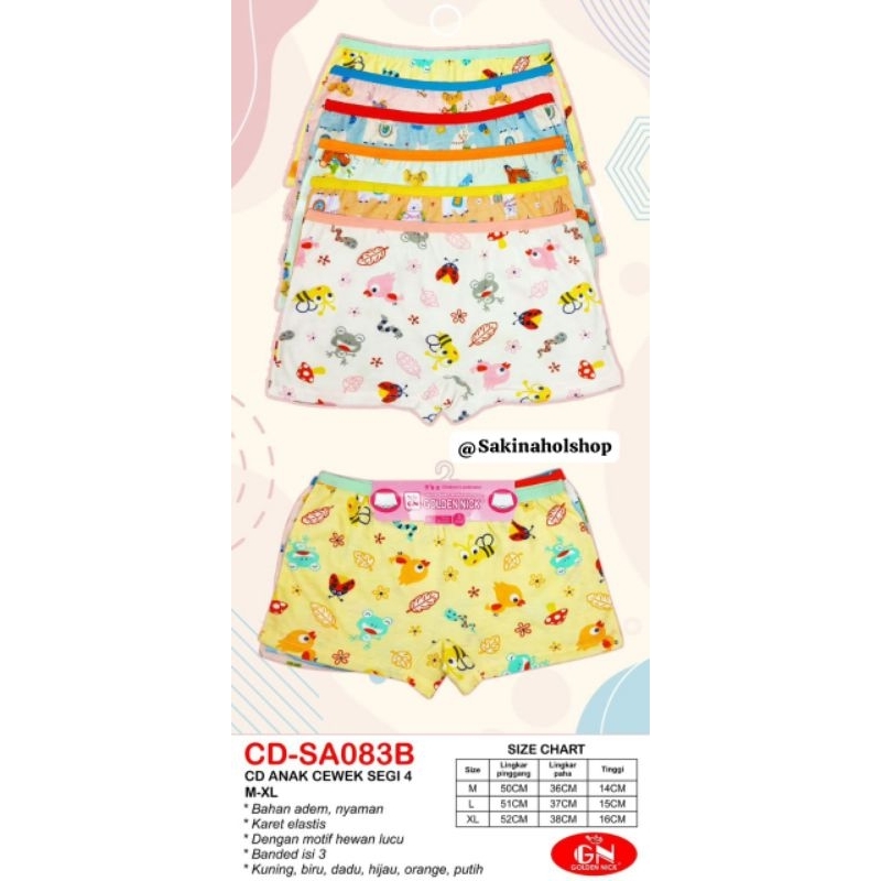 Jual 3pcs Boxer anak cewe Golden Nick | Shopee Indonesia