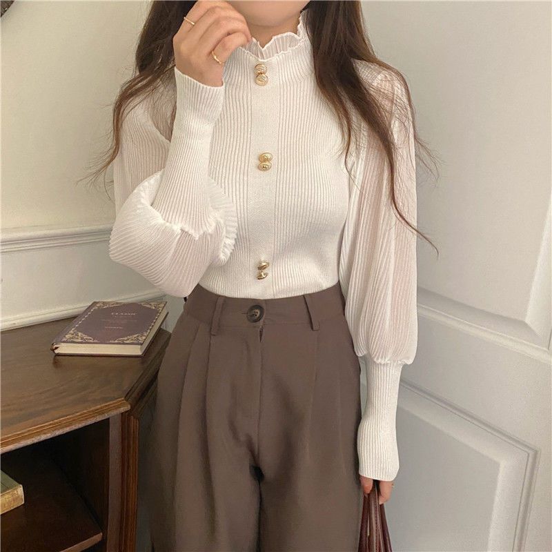 Jual AJW Turtleneck Korean Style Atasan Rajut Import Lengan Panjang Mewah dan Elegan XP | Atasan ...