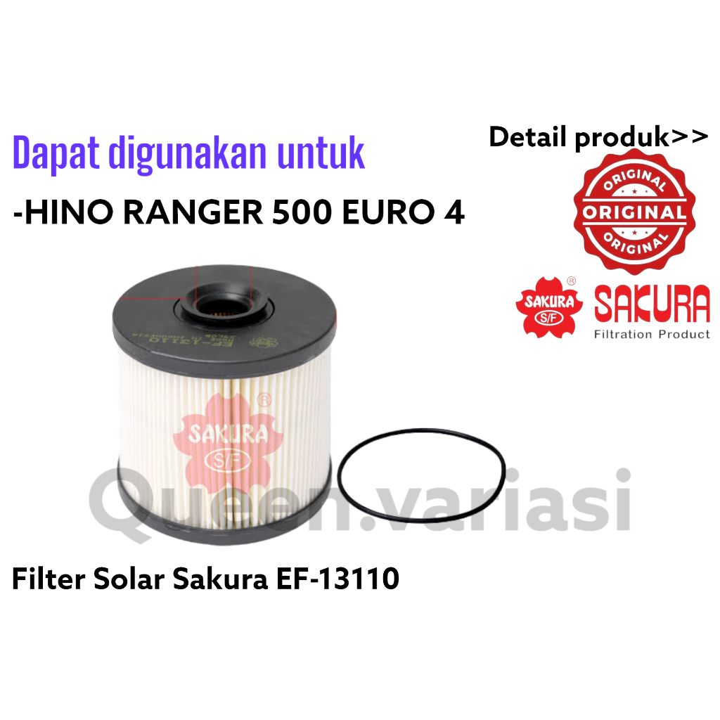 Jual FILTER SOLAR HINO RANGER / HINO LOHAN 500 EURO 4 SAKURA EF-13110 ...